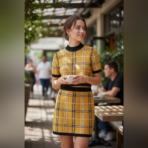 Almost Famous | Skirts | Almost Famous Twopiece Plaid Set | Poshmark